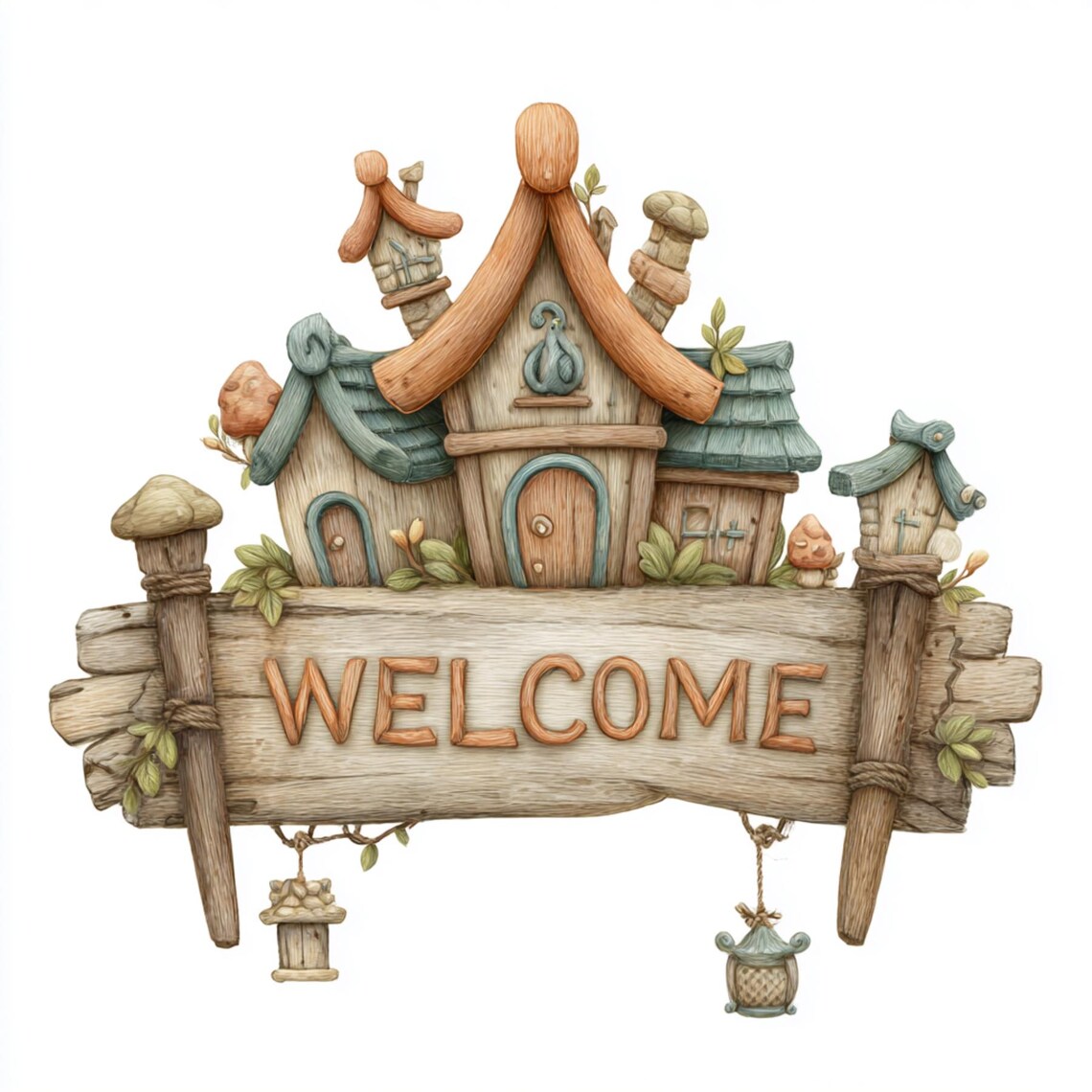 Welcome Sign, Rustic Home Art, Cottagecore Art, Whimsical Sign, Fairy ...
