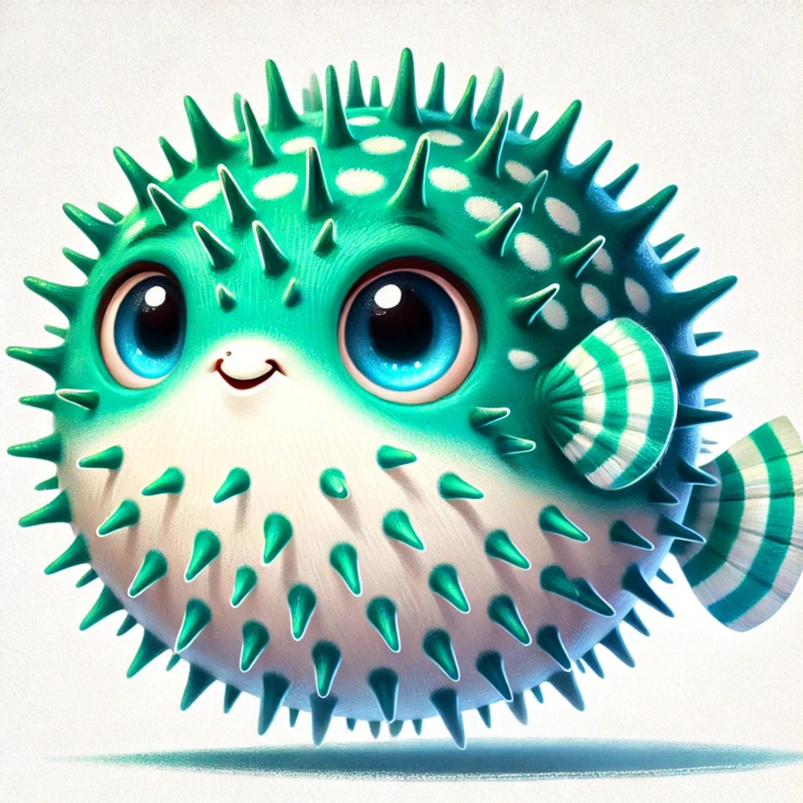 Cute Pufferfish, Cartoon Fish, Ocean Animal, Sea Creature, Kawaii Fish ...