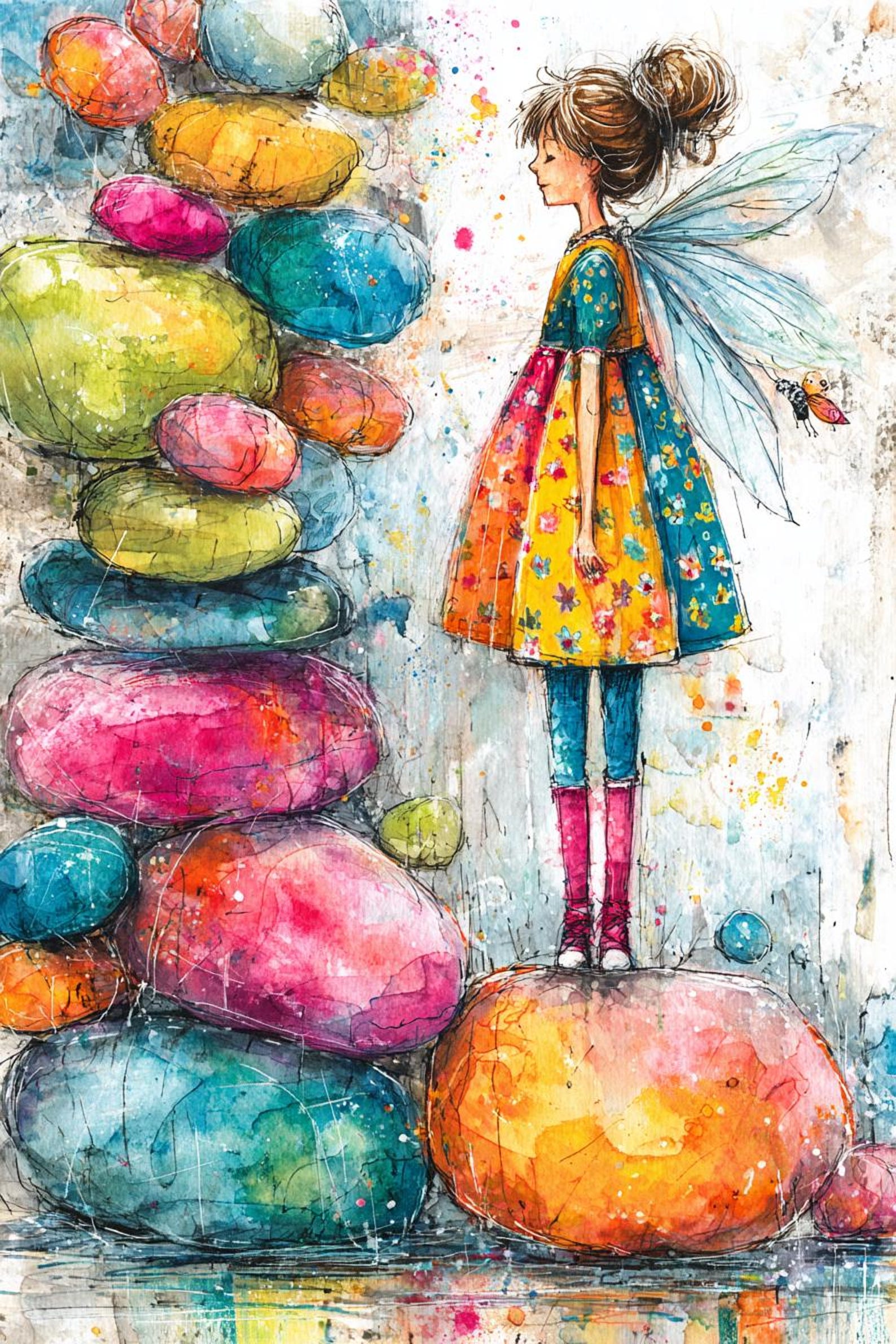 Pebble Fairy, Stacked Stones, Magic Garden, Dragonfly Art, Colorful ...