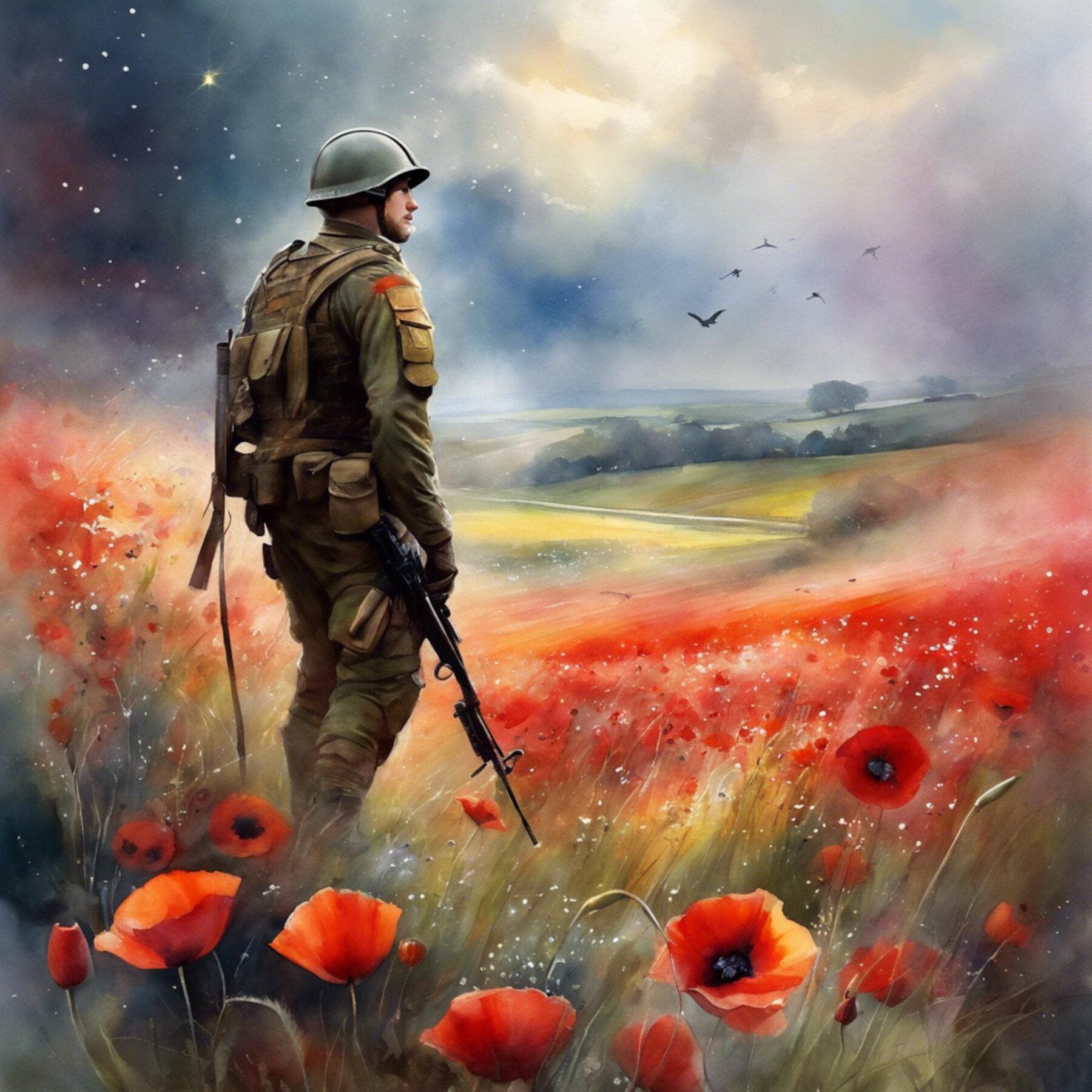 15 Remembrance Day Clipart JPG Files, Field of Poppies, WW1, WW2, We ...