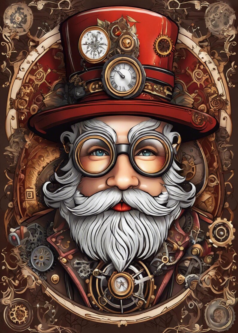 10 Steampunk Santa Images, Steampunk Clipart, Santa Clipart, Steampunk ...