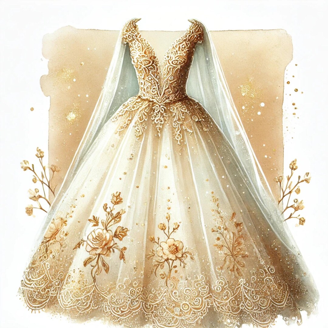 Fairytale Wedding, Magical Wedding Art, Princess Wedding, Dreamy Bridal Clipart, Enchanted ...