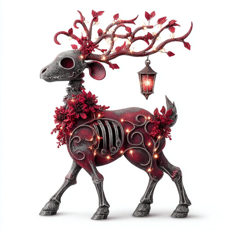 Gothic Deer, Skeleton Deer, Spooky Reindeer, Halloween Decor, Dark ...