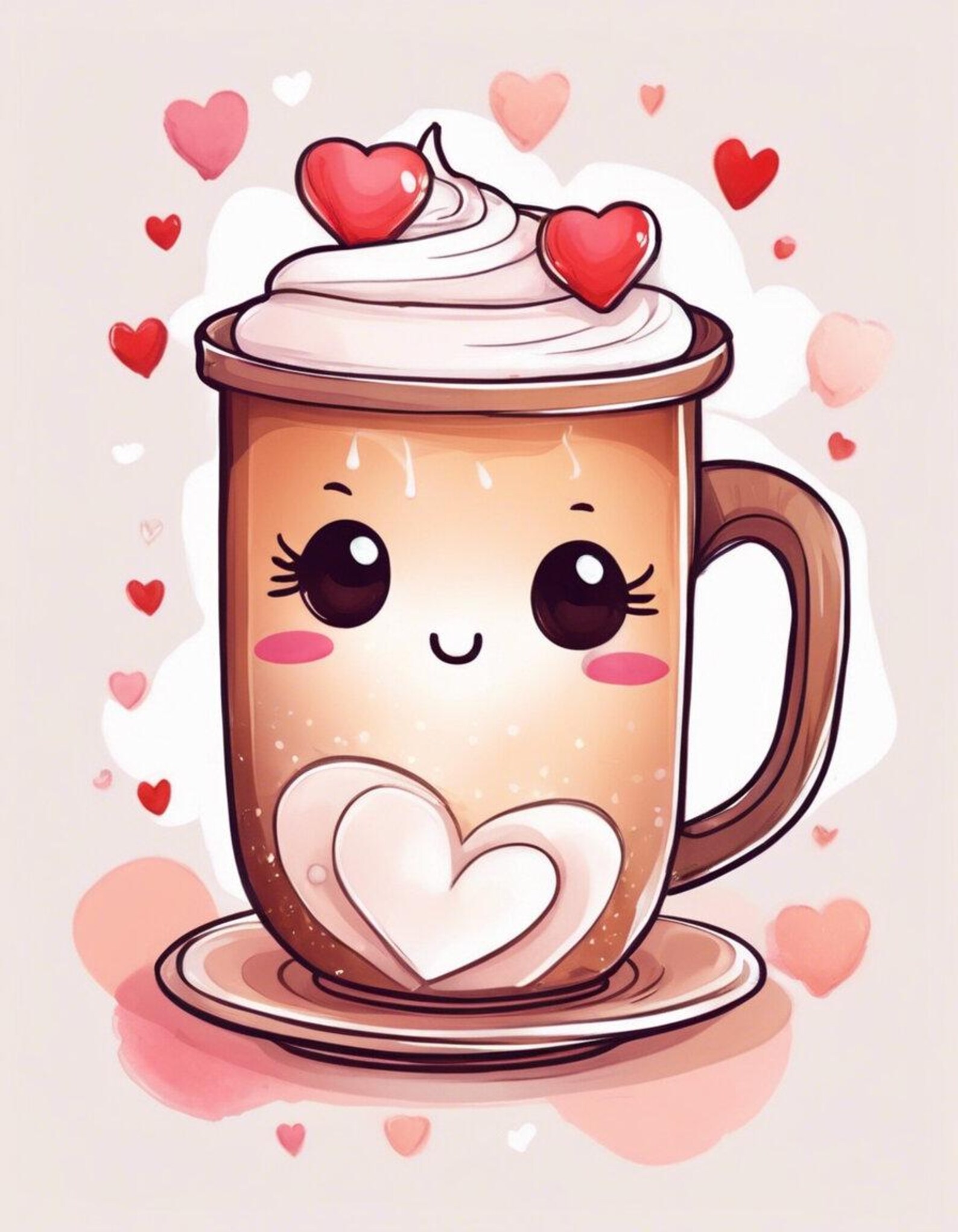 12 Cute Kawaii Hot Chocolate Clipart, Drinking Chocolate, Hot Cocoa ...