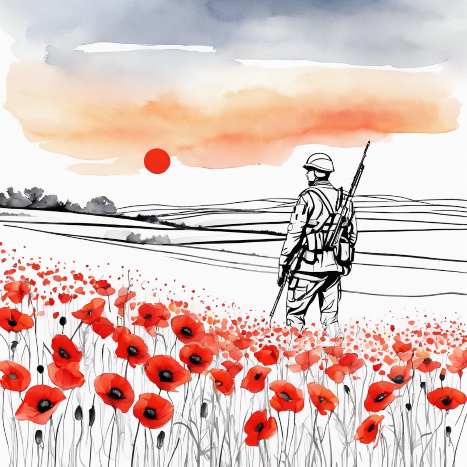 15 Remembrance Day Clipart JPG Files, Field of Poppies, WW1, WW2, We ...