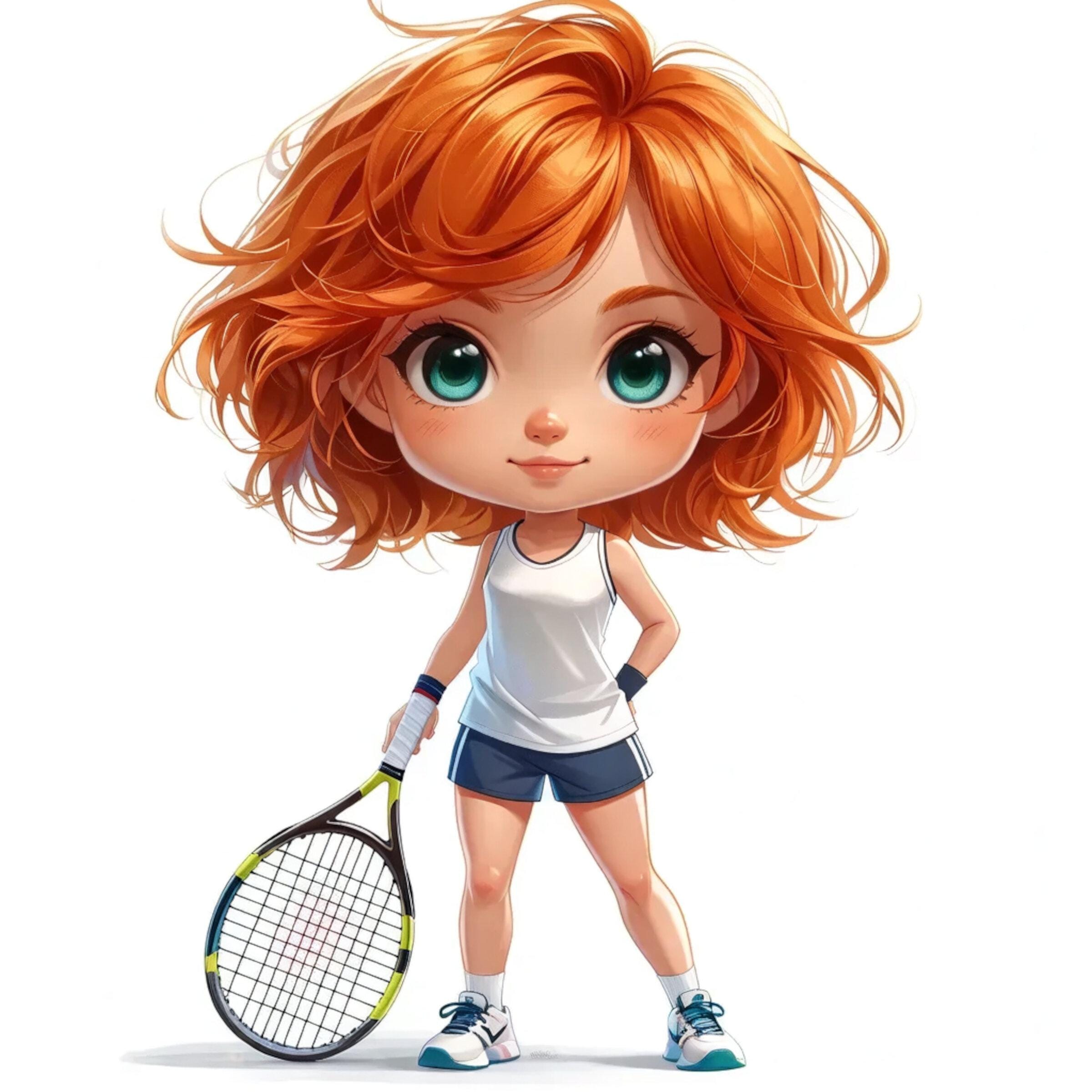 10 Tennis Girl Clipart, Chibi Girl, Tennis, Tennis Player, Wimbledon ...