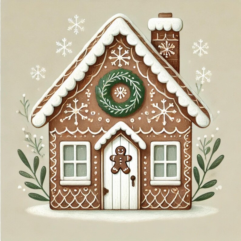 Festive Gingerbread House, Gingerbread House Clipart, Gingerbread ...