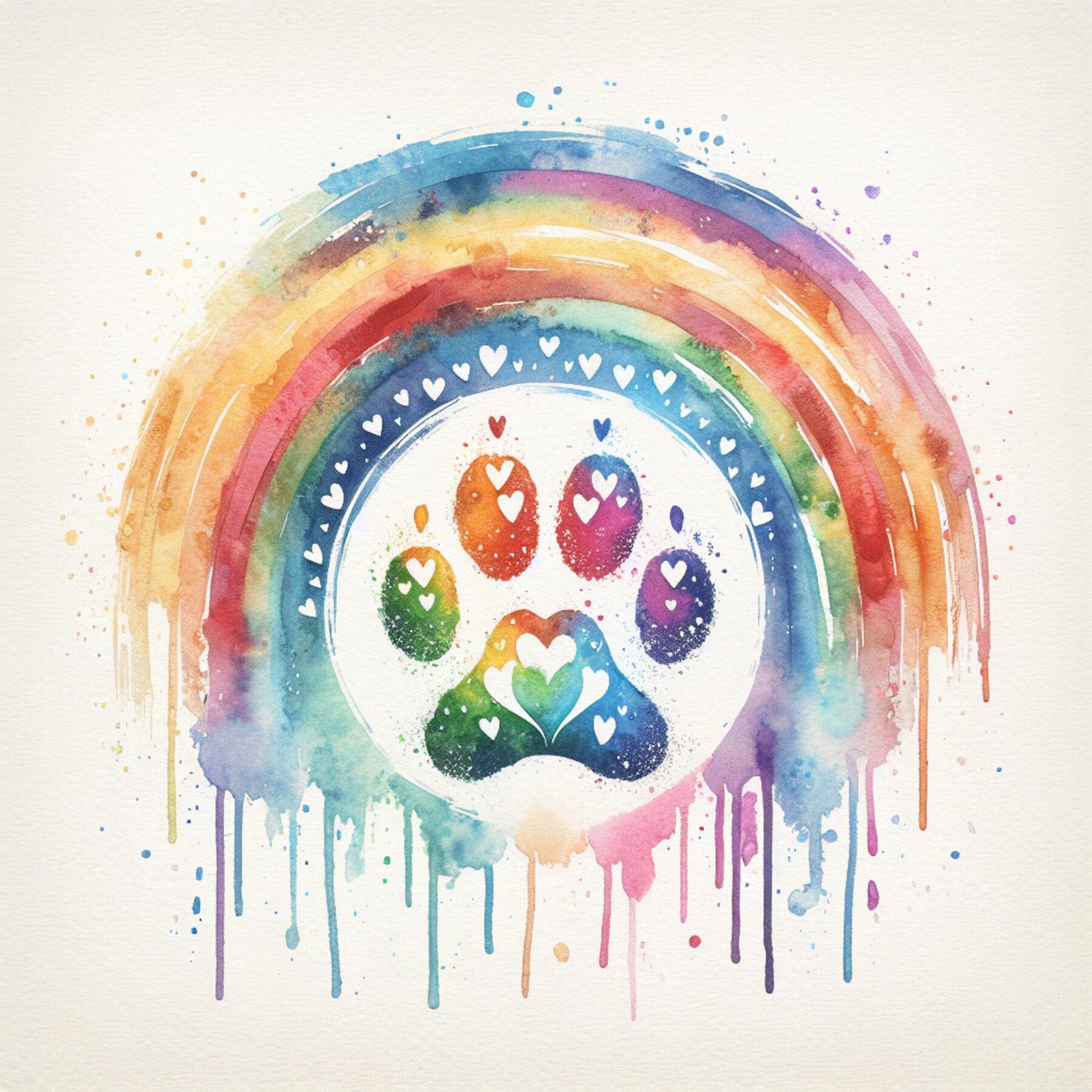 10 Rainbow Pawprint Clipart, Pawprint Images, Pawprint Jpg, Animal ...