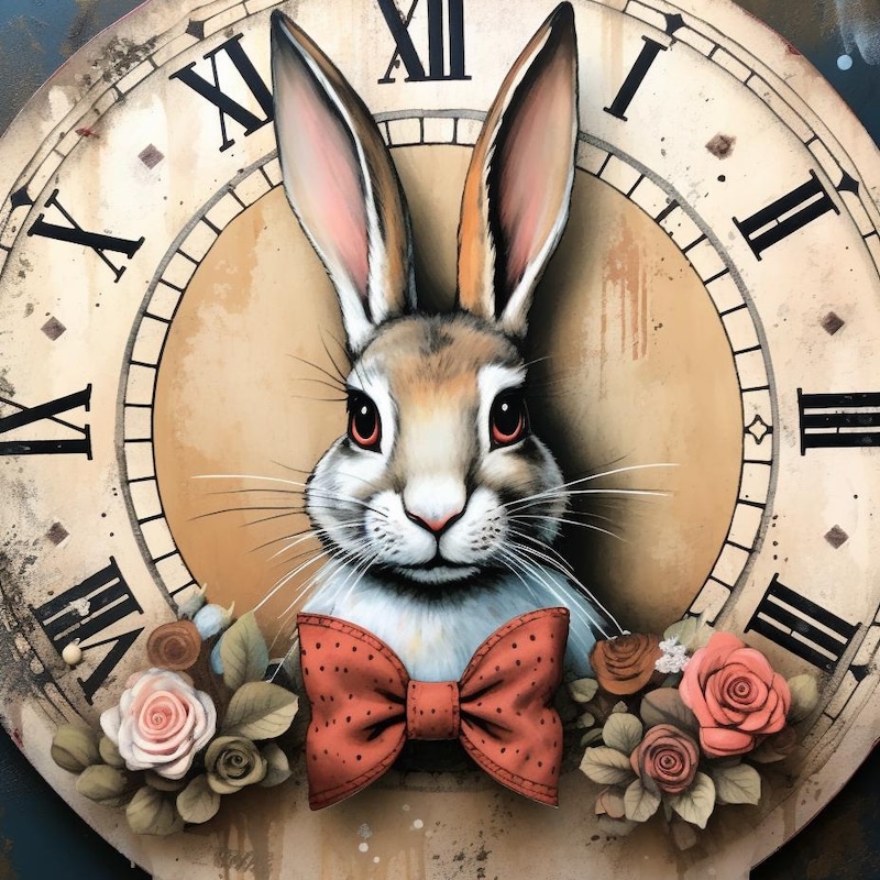 Rabbit Clock - Etsy