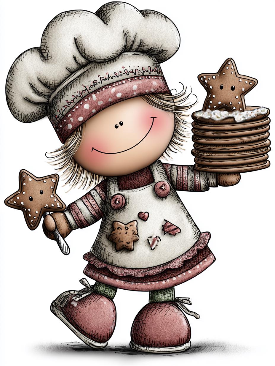 Gingerbread Art, Cute Baker, Holiday Cookies, Chef Hat, Star Cookie ...
