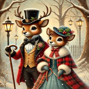 Victorian Reindeer - 12 Jpg Reindeer Images, Cute Reindeer, Dressed up ...