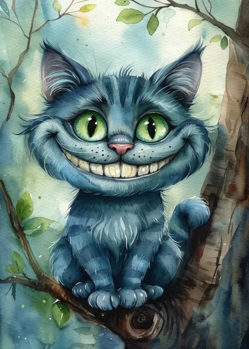 10 Cheshire Cat Clipart, JPG, Alice in Wonderland Clipart, Grinning Cat ...