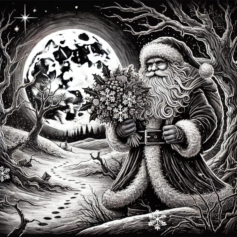 10 Dark Santa Clipart Images, Digital Prints, Santa Clipart, Santa ...