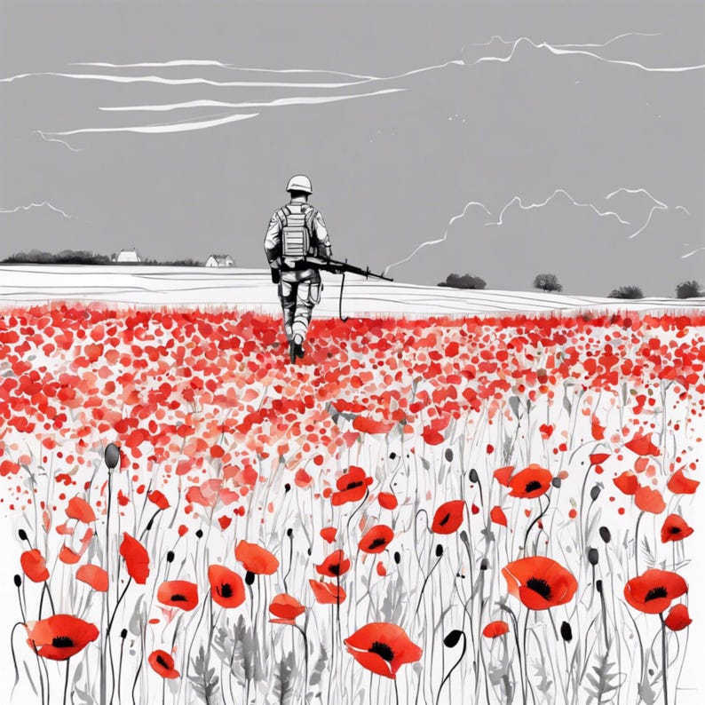 15 Remembrance Day Clipart JPG Files, Field of Poppies, WW1, WW2, We ...