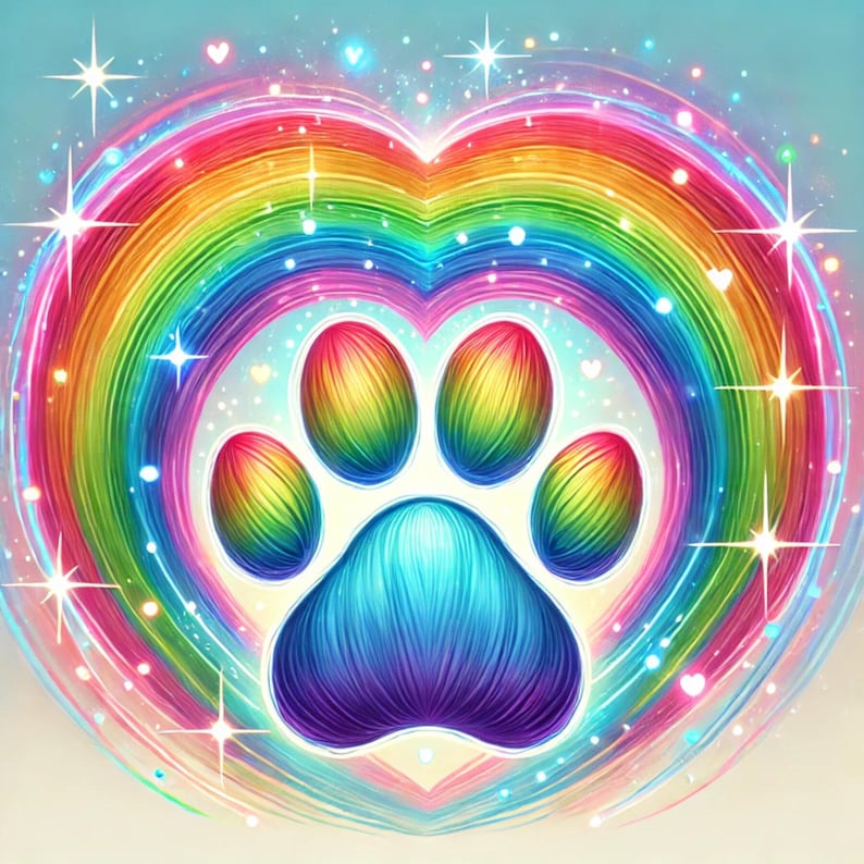 Paw Print Hearts, Rainbow Paw Prints, Pets, Rainbow Art, Paw Print ...