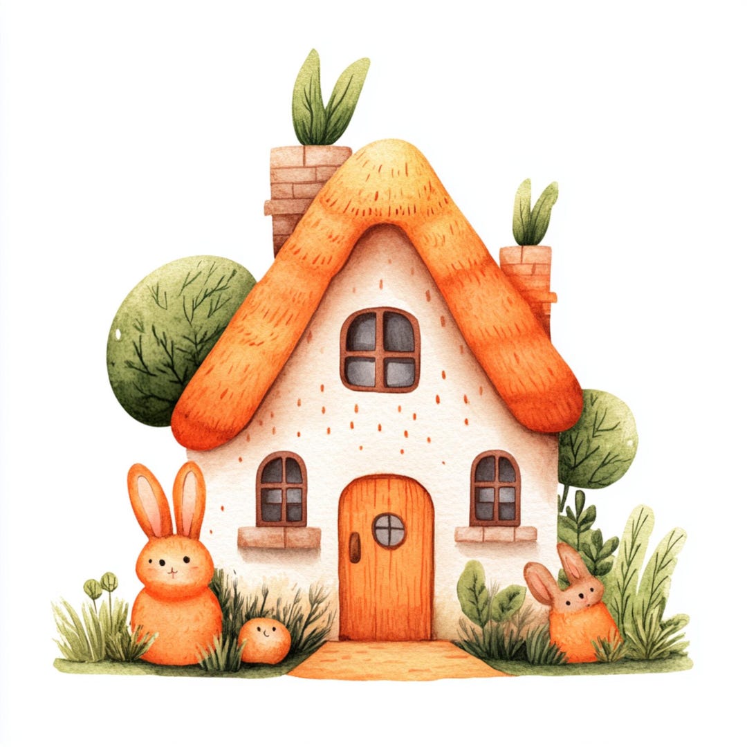The Carrot House, Bunny House, Rabbit Cottage, Carrot House, Woodland ...