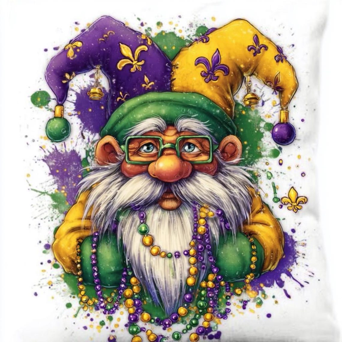 Mardi Gras Gnome CLIPART, Jester Hat Gnomes, Purple Green Gold Art ...
