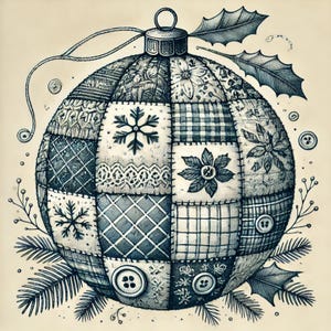 10 Patchwork Bauble Clipart Images, Baubles, Patchwork, Sewing ...