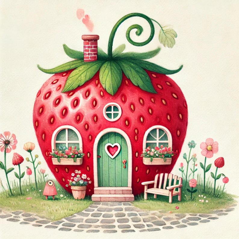 Strawberry Nook, Strawberry House, Fairy Tale Home, Cute Cottage ...