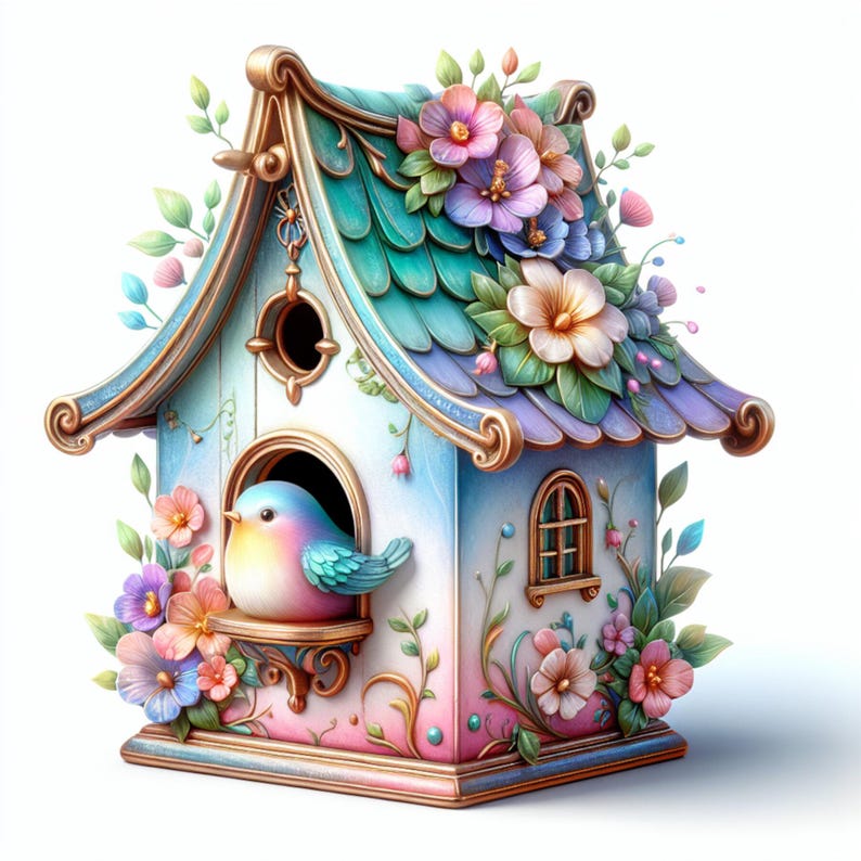 10 Whimsical Birdhouses, Whimsical Images, Bird Houses, Quirky Clipart ...