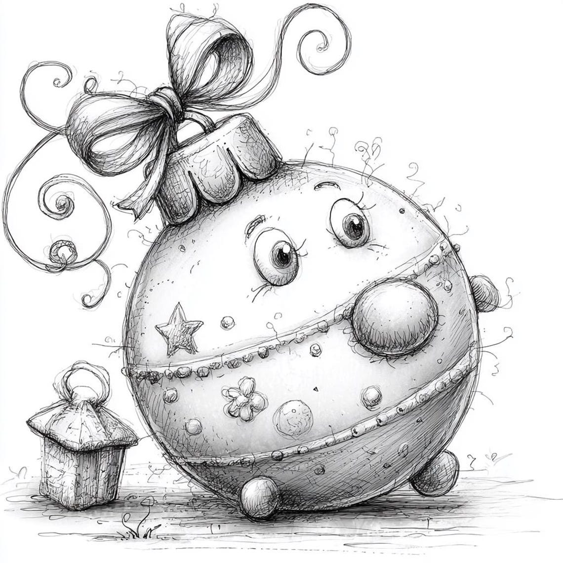 Christmas Bauble, Holiday Ornament, Festive Bauble, Xmas Decor, Cute ...