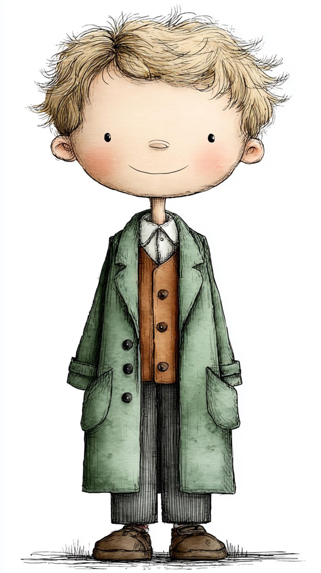Storybook Boys CLIPART, Whimsical Child Characters, Vintage Mixed Media ...