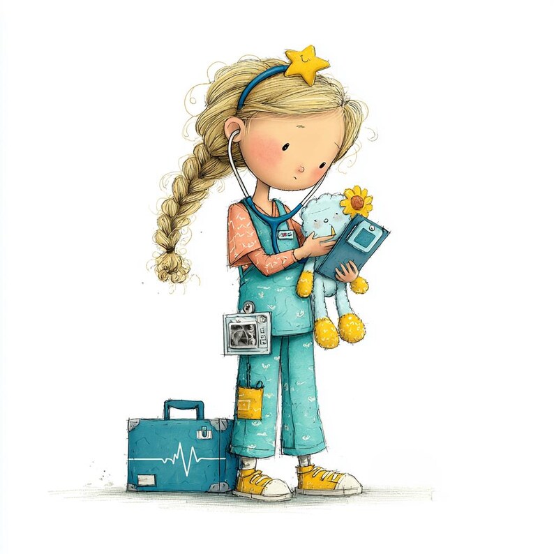 Plush Nurse, Toy Medic, Cute Nurse Art, Stuffed Toy Nurse, Kid Nurse ...