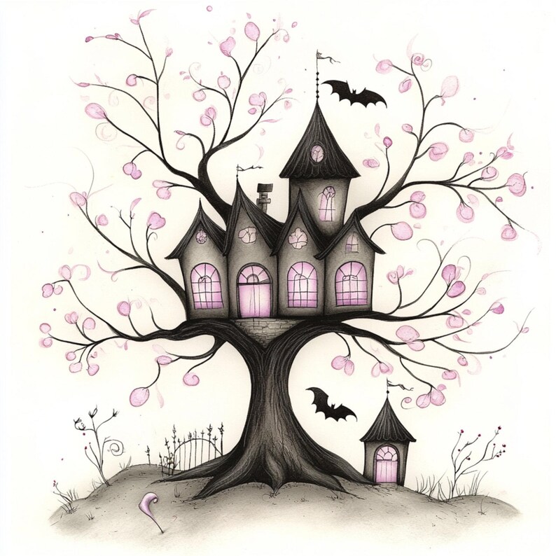 Tree House, Haunted Treehouse, Spooky Fairy Tale, Gothic Fantasy Art ...