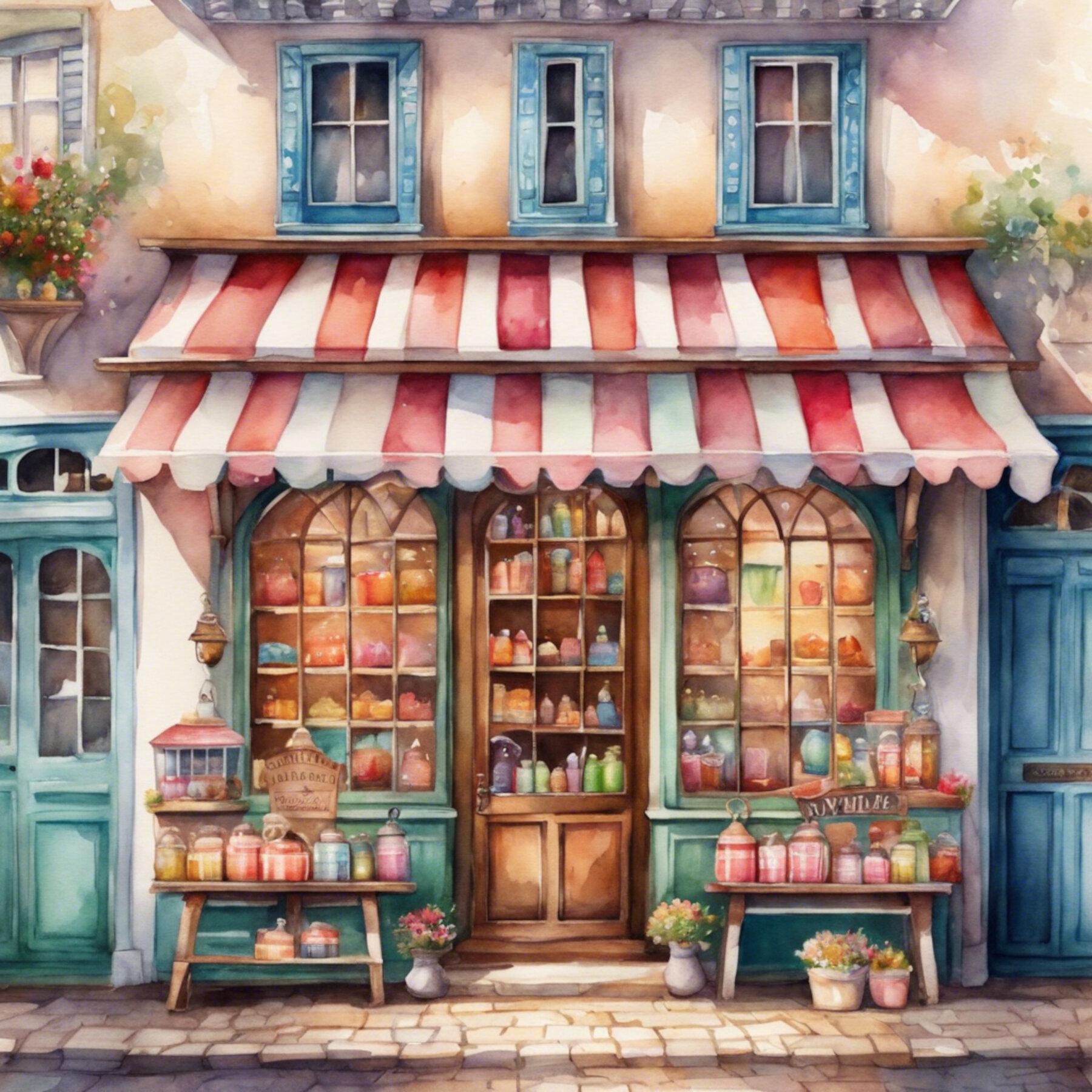 Whimsical Candy Store CLIPART, Storybook Bakery Boutique Art, Pastel ...