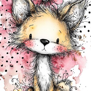 Cute Fox Art, Baby Fox Print, Woodland Fox, Fox Wall Decor, Fox ...