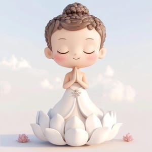 Lotus Calm, Lotus Girl Art, Zen Girl Clipart, Calm Buddha Pose ...