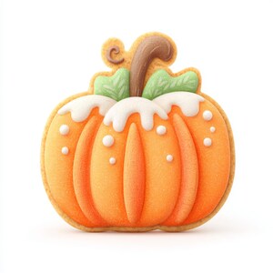 Pumpkin Cookie, Cute Fall Art, Iced Cookie Clip, Autumn Clipart, Sweet ...