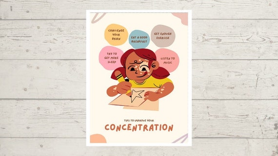 Tips to Improve Concentration Poster for Classroom | Etsy