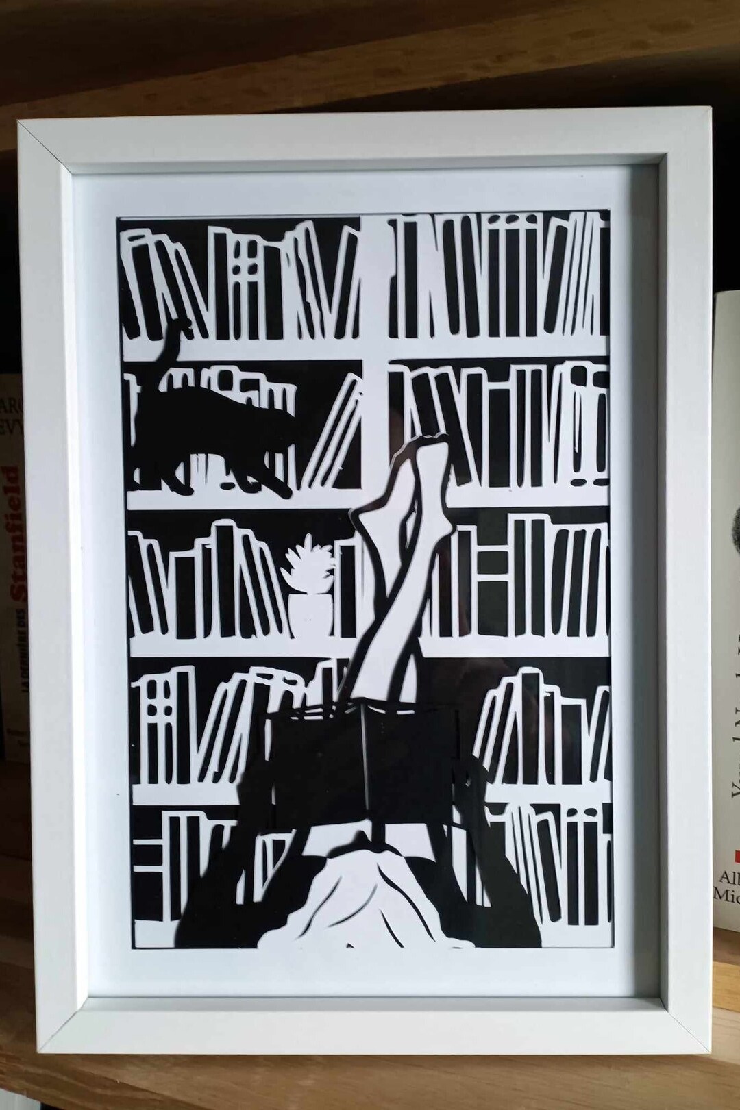 Library Papercut Lightbox SVG File A4 DIY, Bookstore Shadow Box, Cricut ...