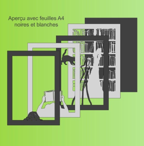 Library Papercut Lightbox SVG File A4 DIY, Bookstore Shadow Box, Cricut ...