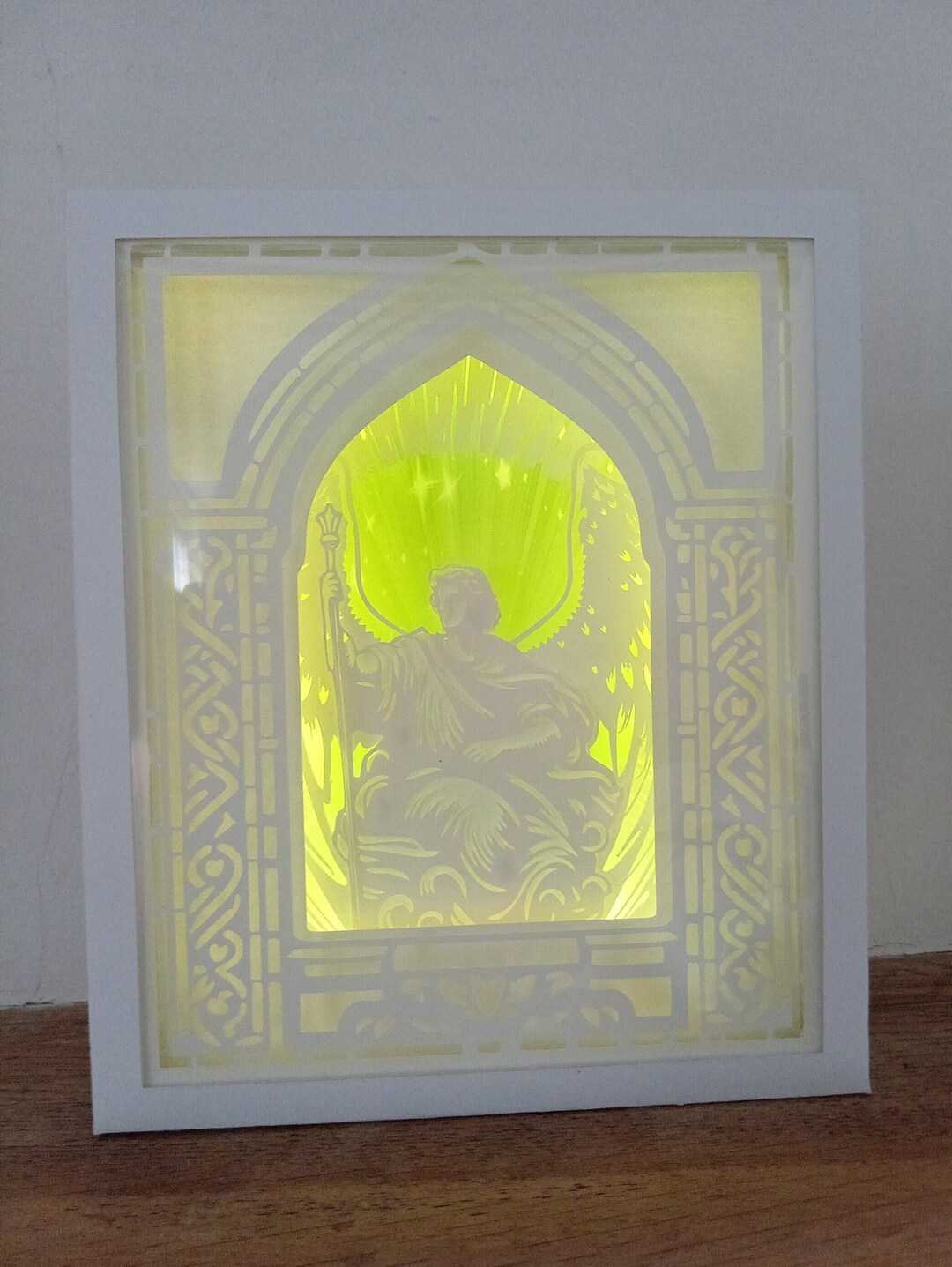 Archangel Saint Raphael Papercut Lightbox SVG File 18x22 DIY, Shadow ...
