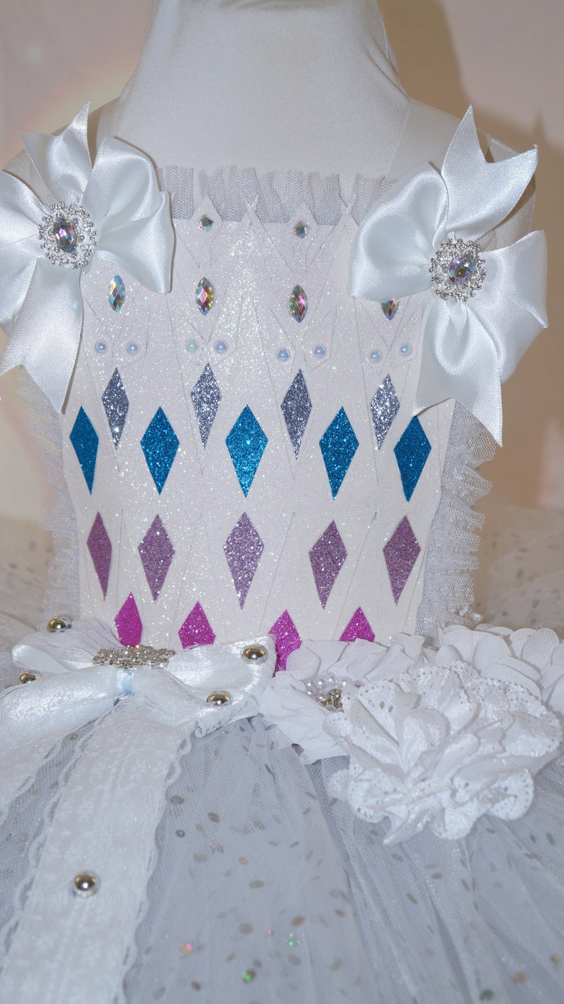 Princess Elsa Frozen 2 Inspired White Tutu Dress Pageant Ball Etsy