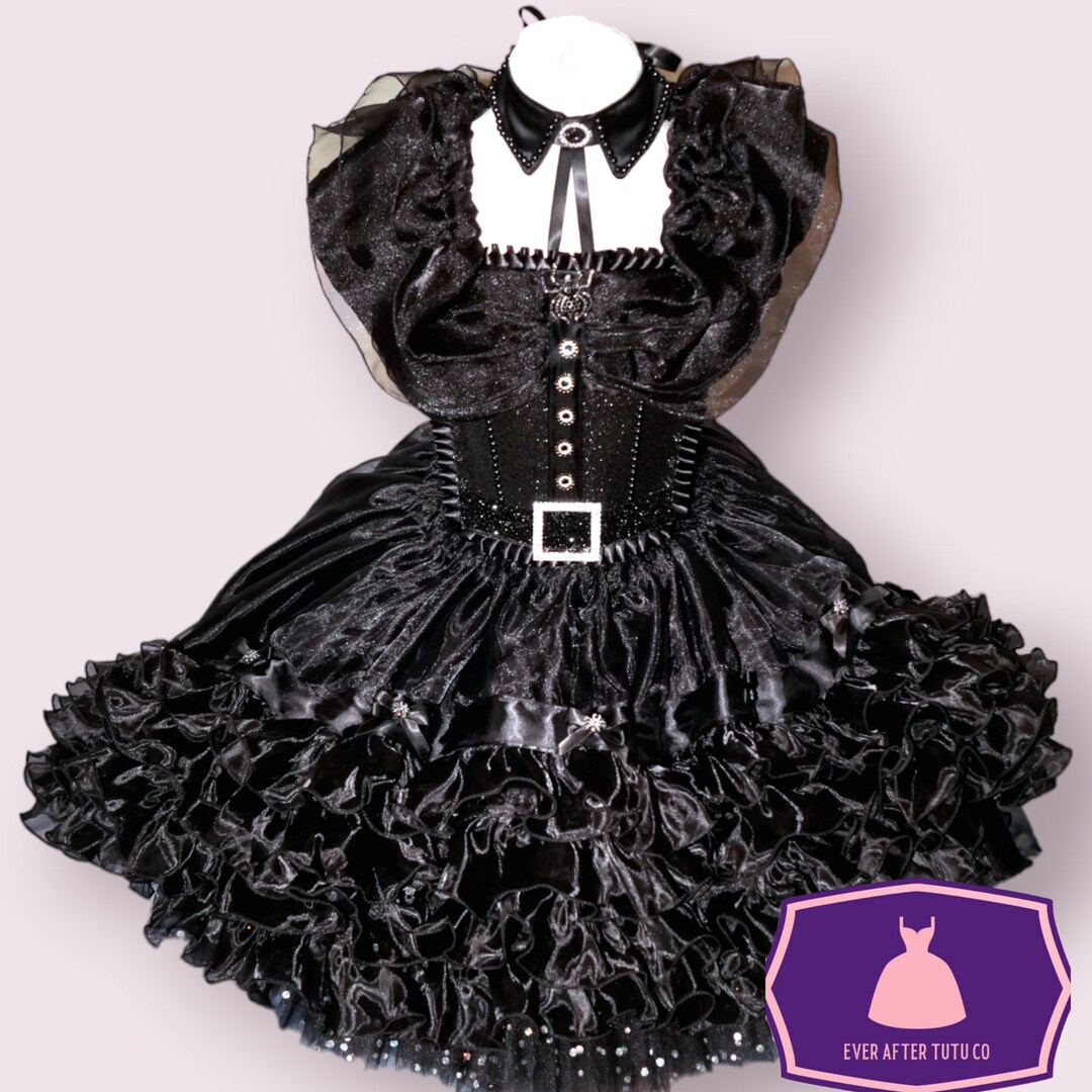 Wednesday Addams Family Black Inspired Tutu High Low Dip Hem Skirt ...