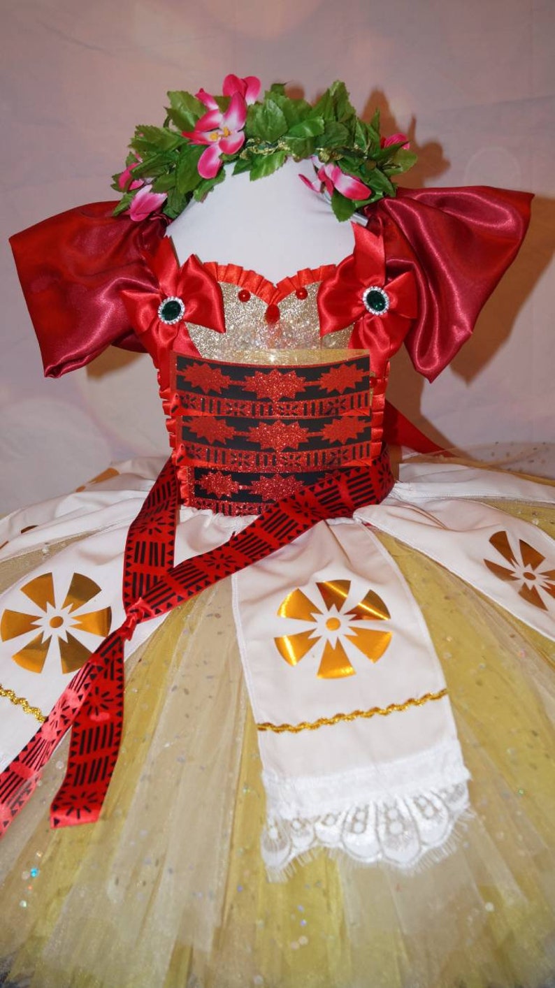 Princess Moana Hawaiian Inspired Tutu Dress Pageant Ball Gown - Etsy