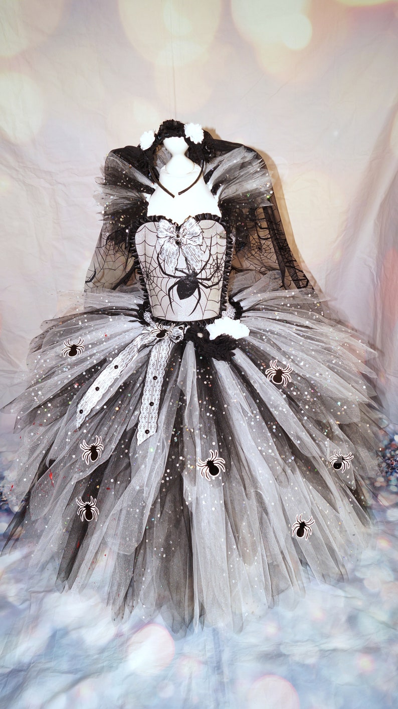 Black and White Spider Zombie Bride Inspired Tutu Dress Pageant Ball ...