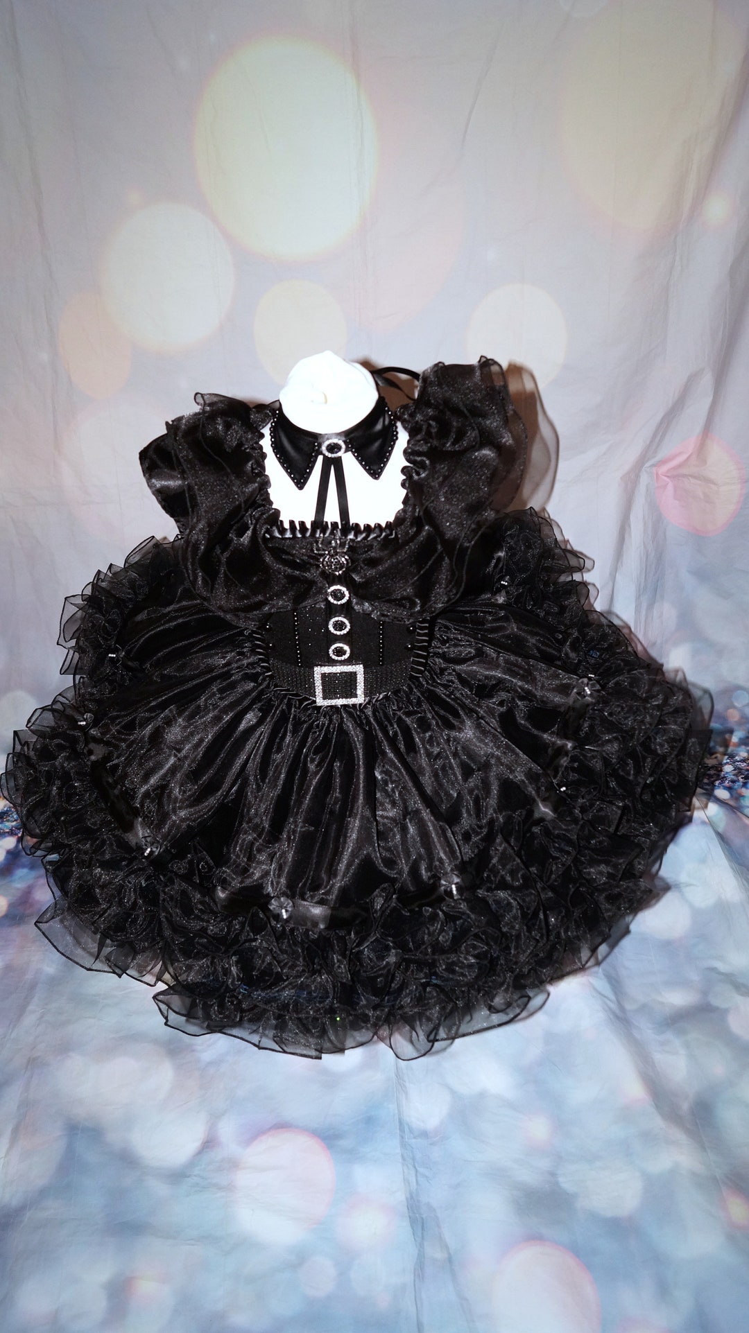 Wednesday Addams Family Black Inspired Tutu Dress Gothic Halloween ...