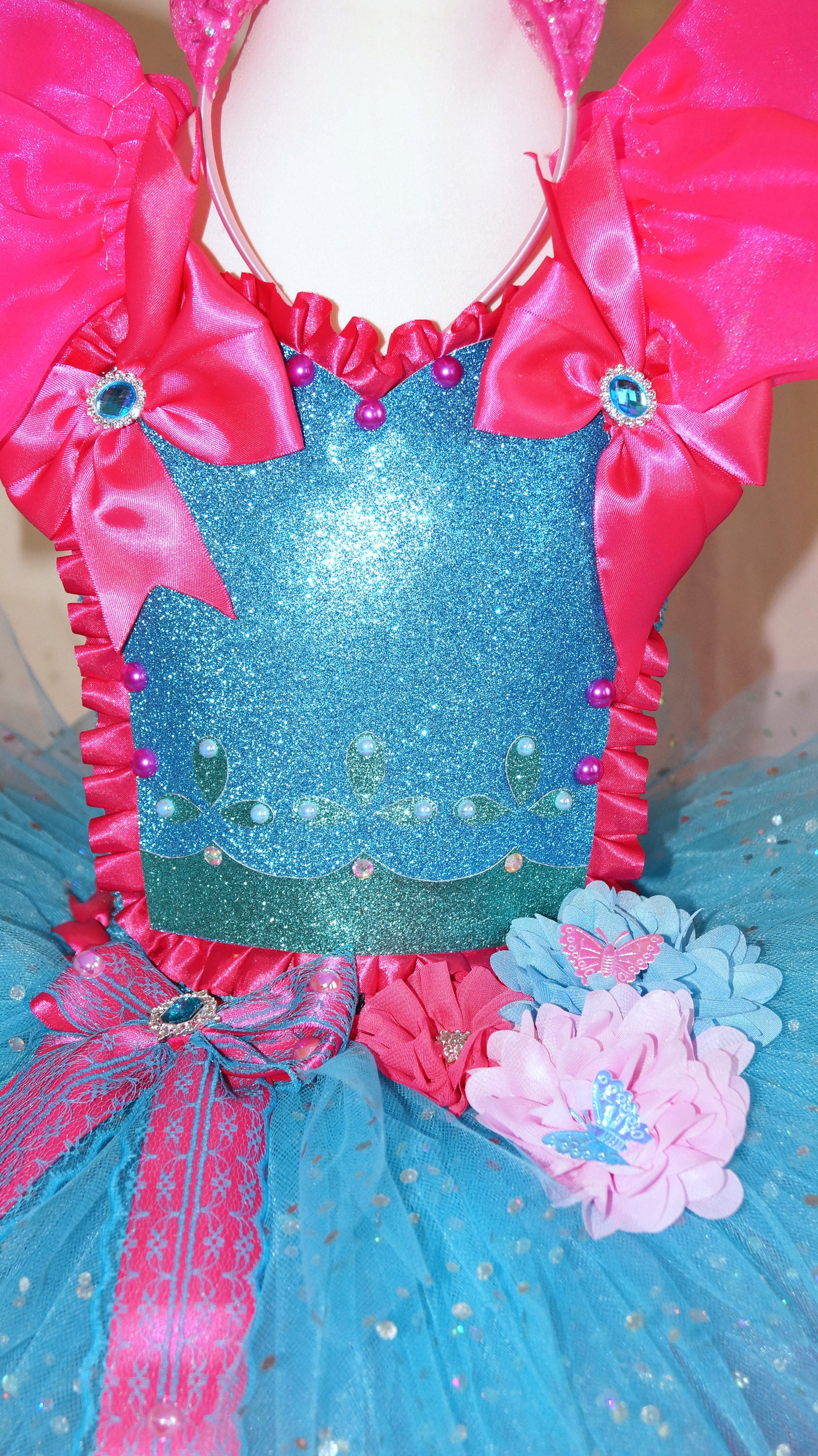 Princess Poppy Trolls Inspired Tutu Dress Pageant Ball Gown Birthday ...