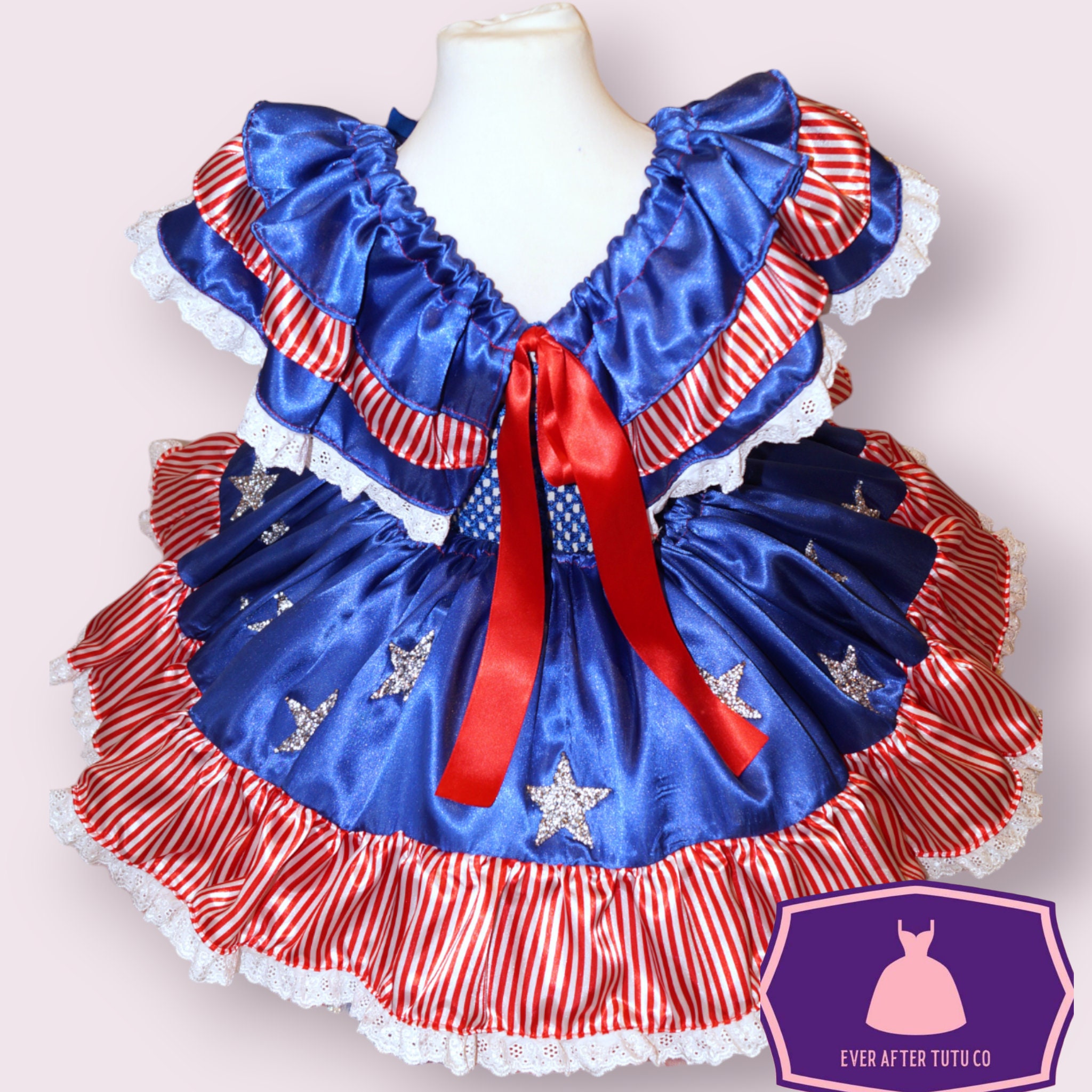 4th July Patriotic Independence Day American Flag USA Tutu Dress ...