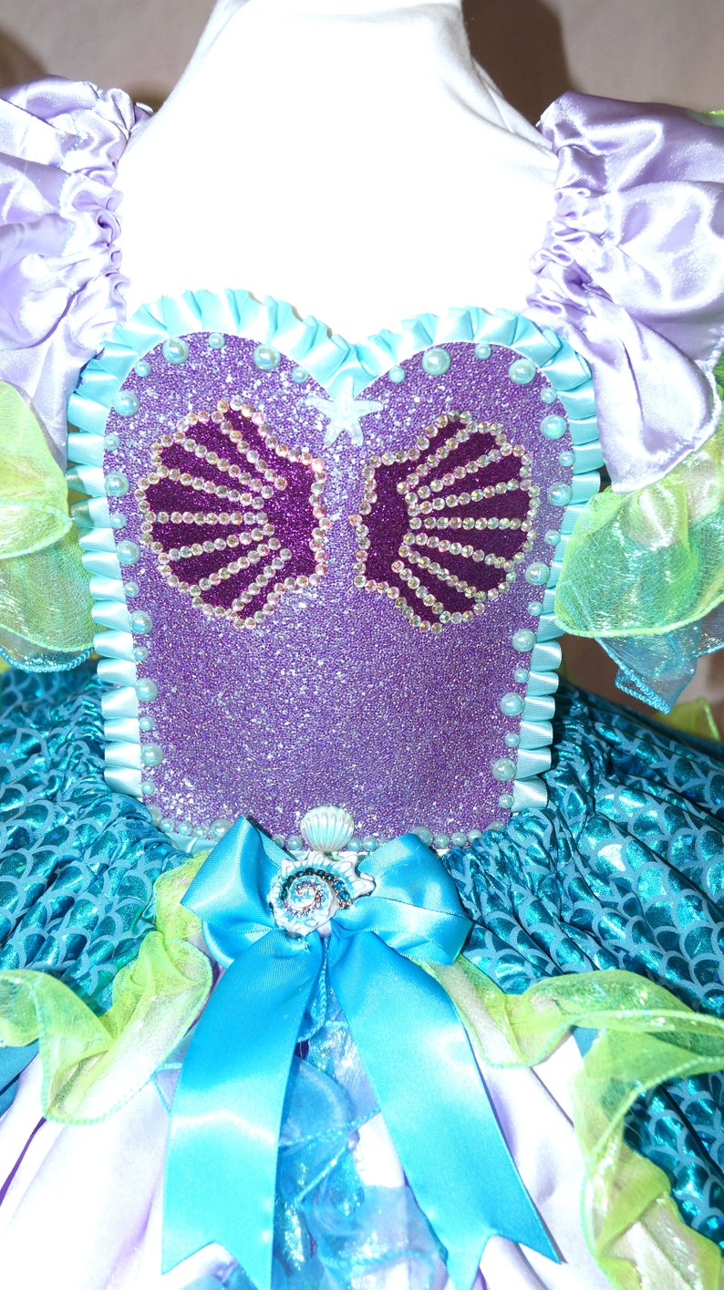 Princess Ariel the Little Mermaid Green Blue Shell Inspired Tutu Dress ...