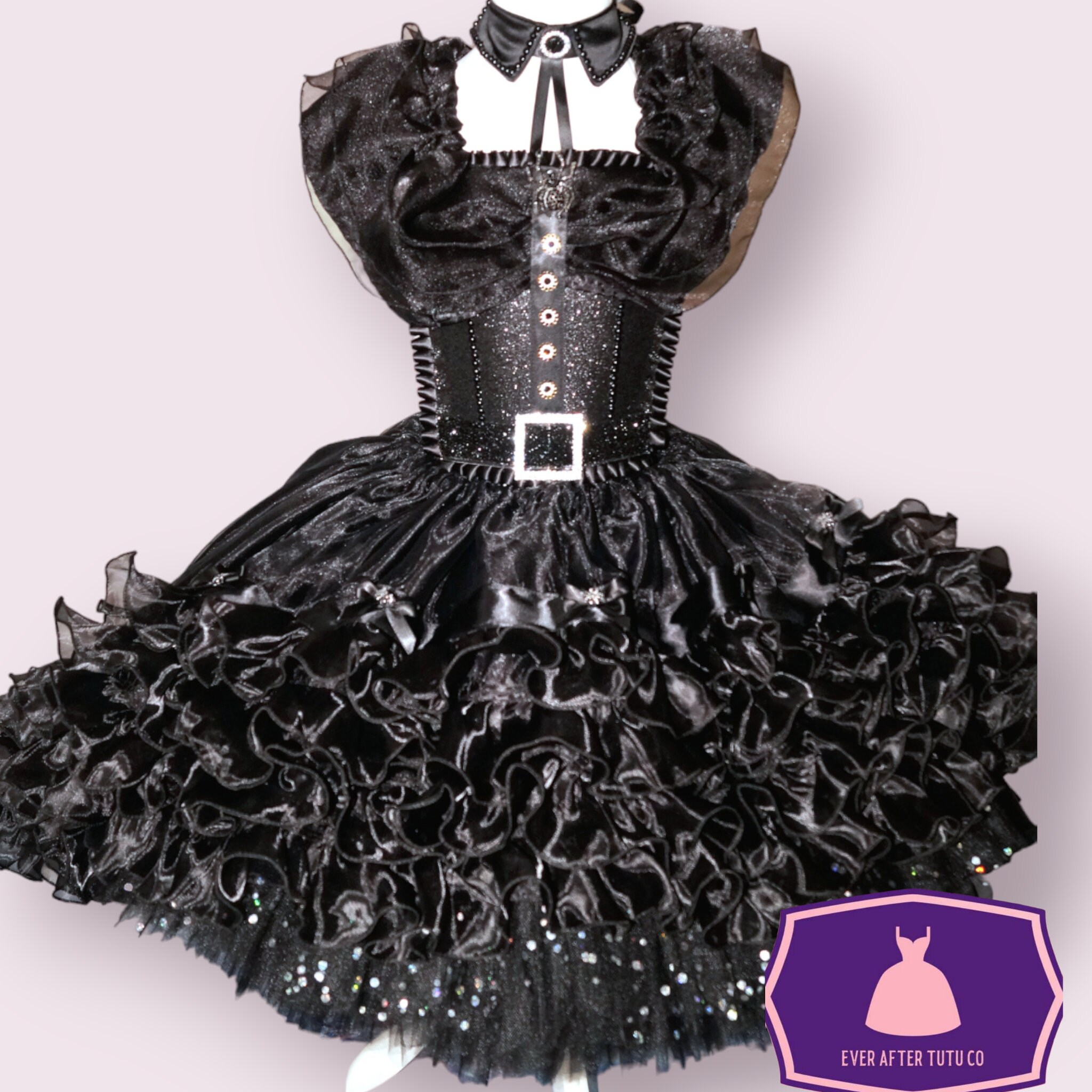 Wednesday Addams Family Black Inspired Tutu High Low Dip Hem Skirt ...