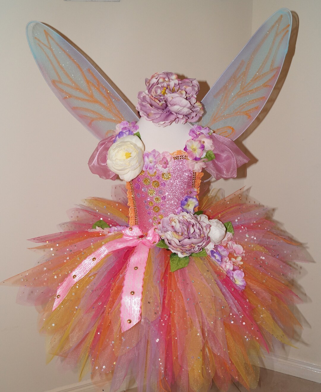 Princess Pink Spring Summer Flower Fairy Tutu Dress Pageant Ball Gown ...