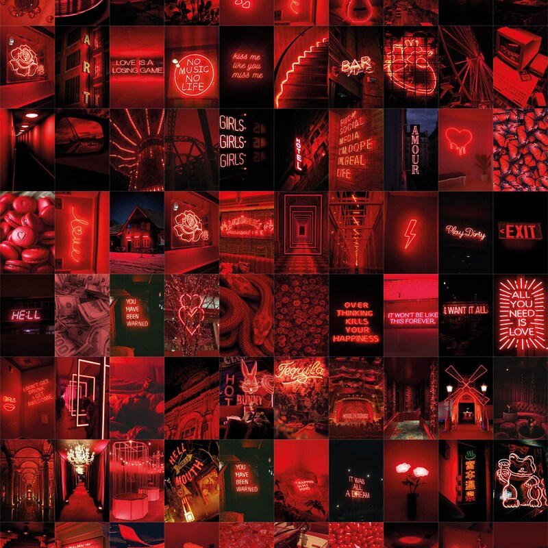 Red Wall Collage Kit - Etsy