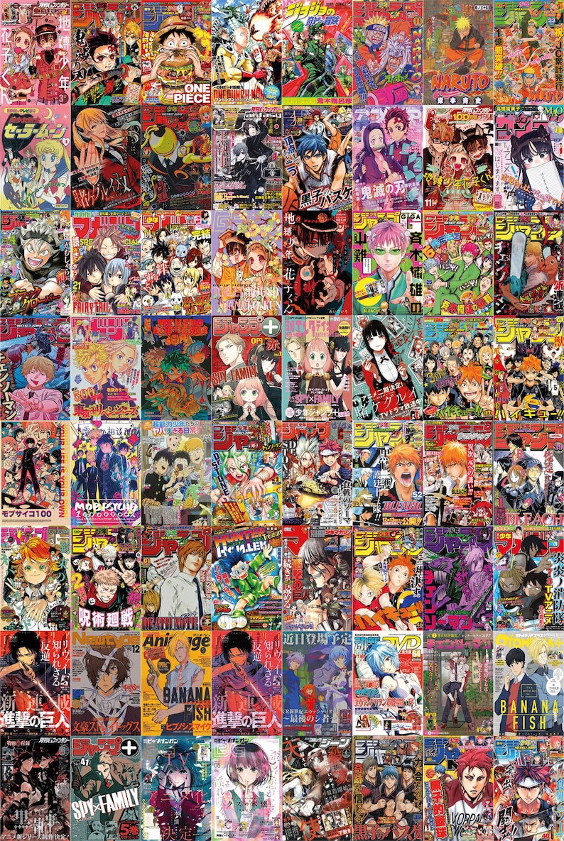 70PCS | Anime Manga Magazine Covers | Anime Collage Kit | Manga Collage ...