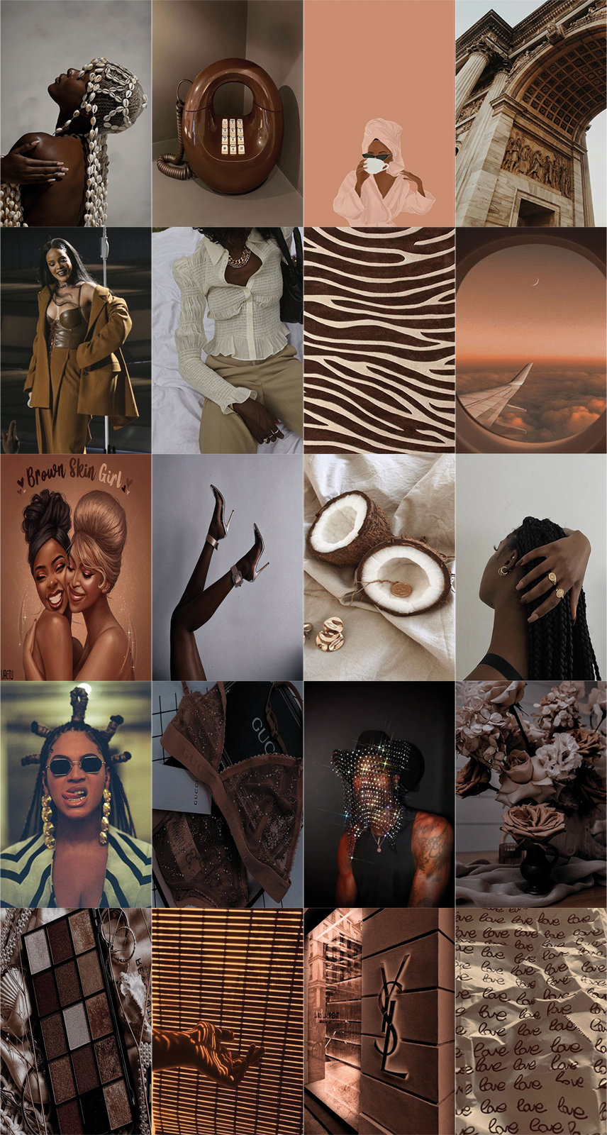 70 PCS | Brown Aesthetic Wall Collage | Coffee Aesthetic Wall Collage ...