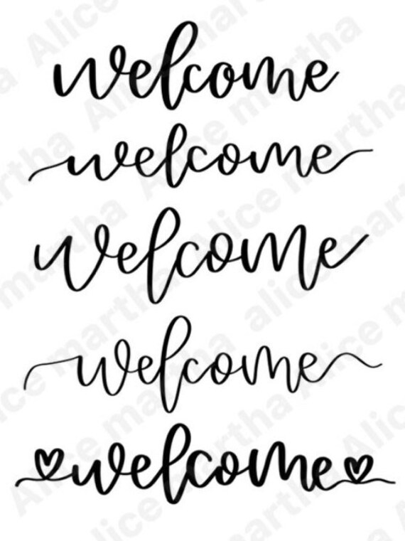 5 Calligraphy Welcome Word Svg Bundle. - Etsy